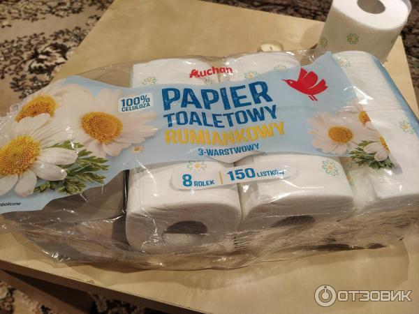 Отзыв о Туалетная бумага Ашан | ...бумажка с ромашкой