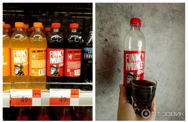 Отзыв о Газированный напиток Мегапак Funky Monkey Cola Classic | приятный вкус, но с сахаром ...