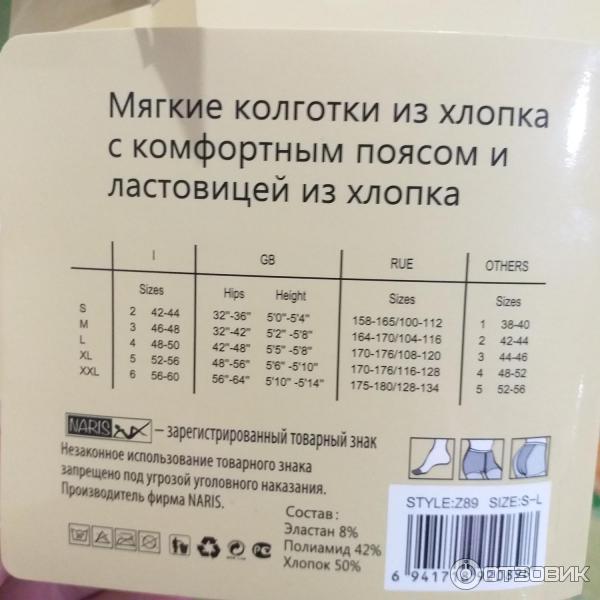 Отзыв о Женские колготки Нарис | Хорошие колготки, но ничего выдающегося.
