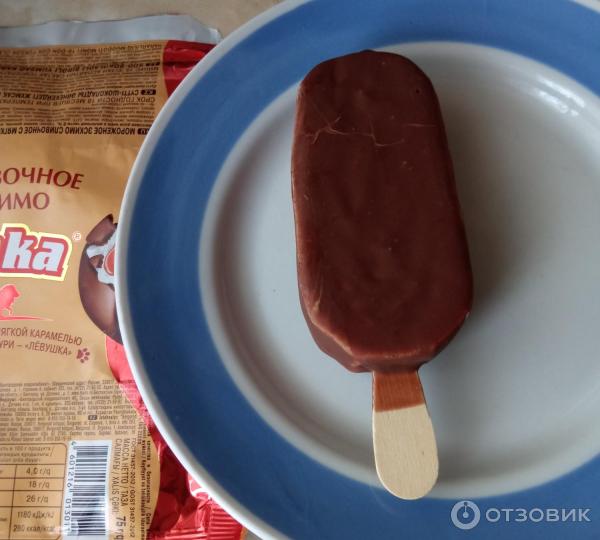 Отзыв о Мороженое Славянка Левушка Вкусное эскимо с мягкой карамелью Мне оно понравилось