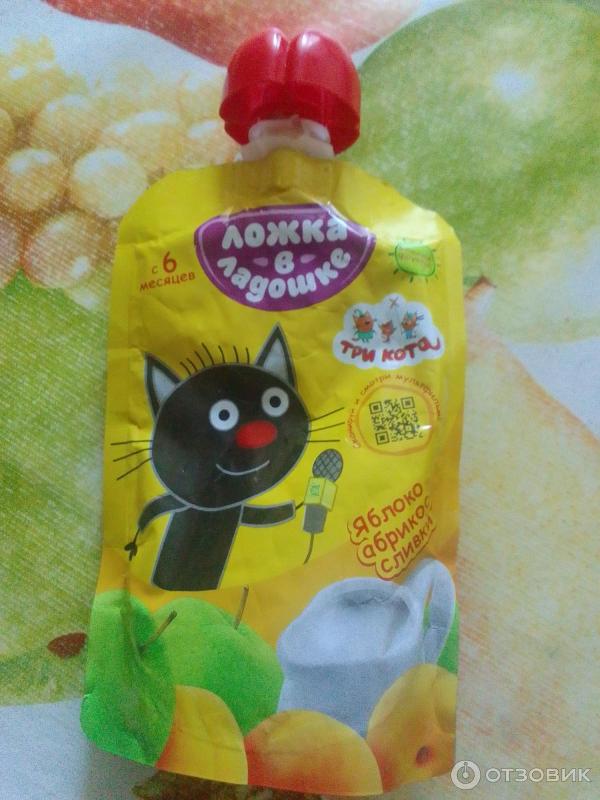 Отзыв о Фруктовое пюре Ложка в ладошке банан клубника Вкусное и удобное