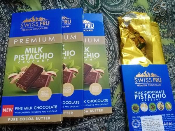 Отзыв о Молочный шоколад Swiss Fru "С фисташками" | Первый съедобный ...