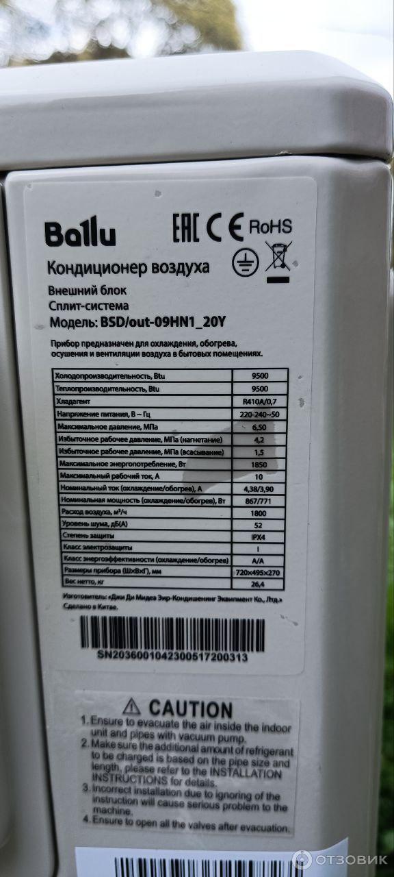 Отзыв о Сплит-система Ballu BSD-09HN1_20Y | Ничего особенного и выдающегося, но за 13К - это ...