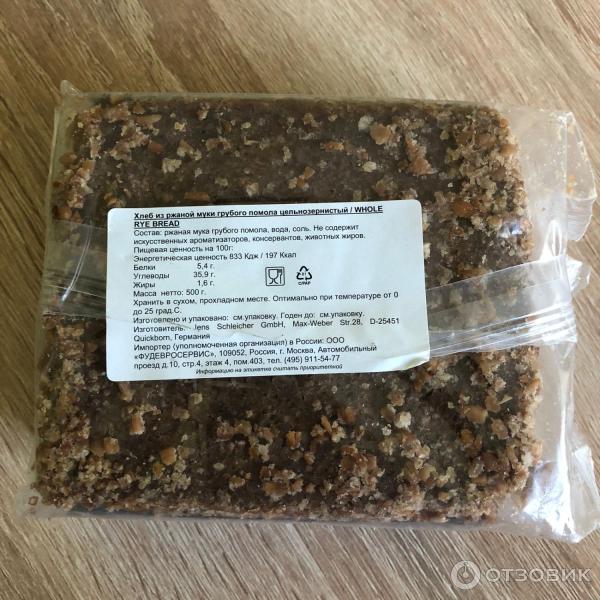 Отзыв о Хлеб Quickbury WHOLE RYE BREAD | Наверное качественный; на вкус ...