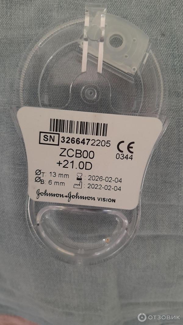 Отзыв о Монофакальная интраокулярная линза Johnson & Johnson ZCB00 ...