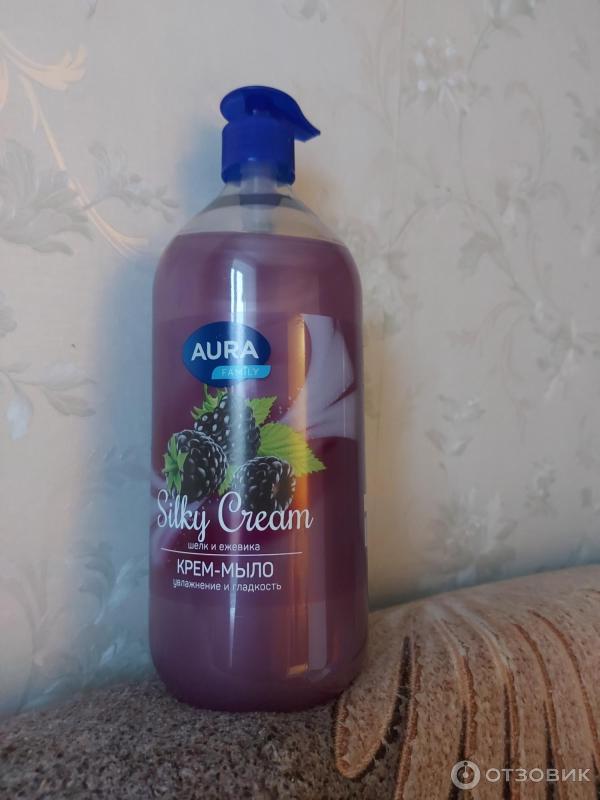 Отзыв о Крем-мыло Aura Шелк и ежевика | Не понравилось, слишком жидкое